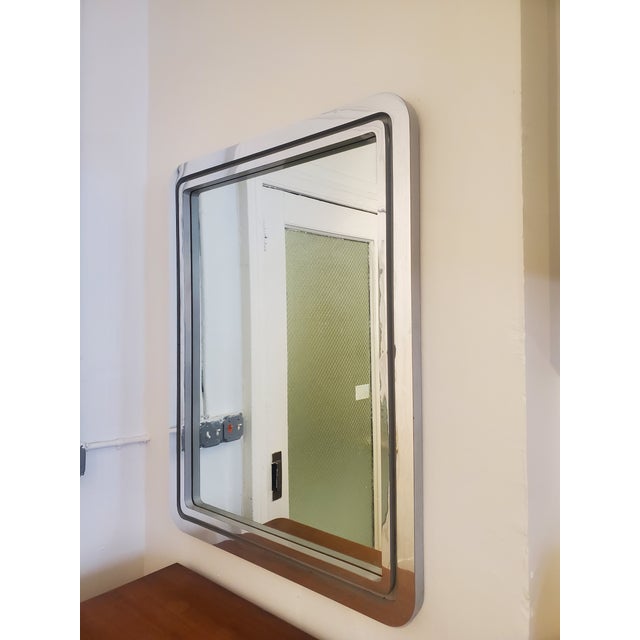 1970s Mirror With Chrome Rounded Corners | Chairish