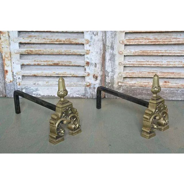 Pair of Ornate French 1950s Andirons | Chairish