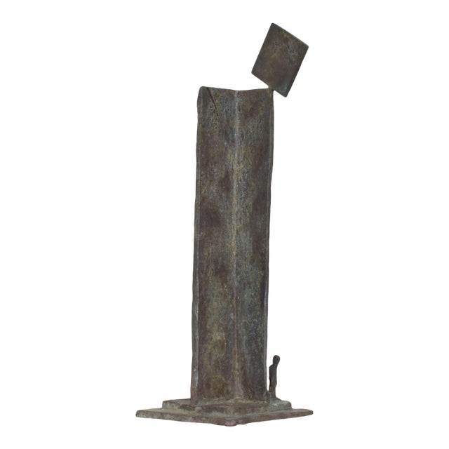 Modern Bold Bronze Sculpture Architectural Landscape With Figures ...