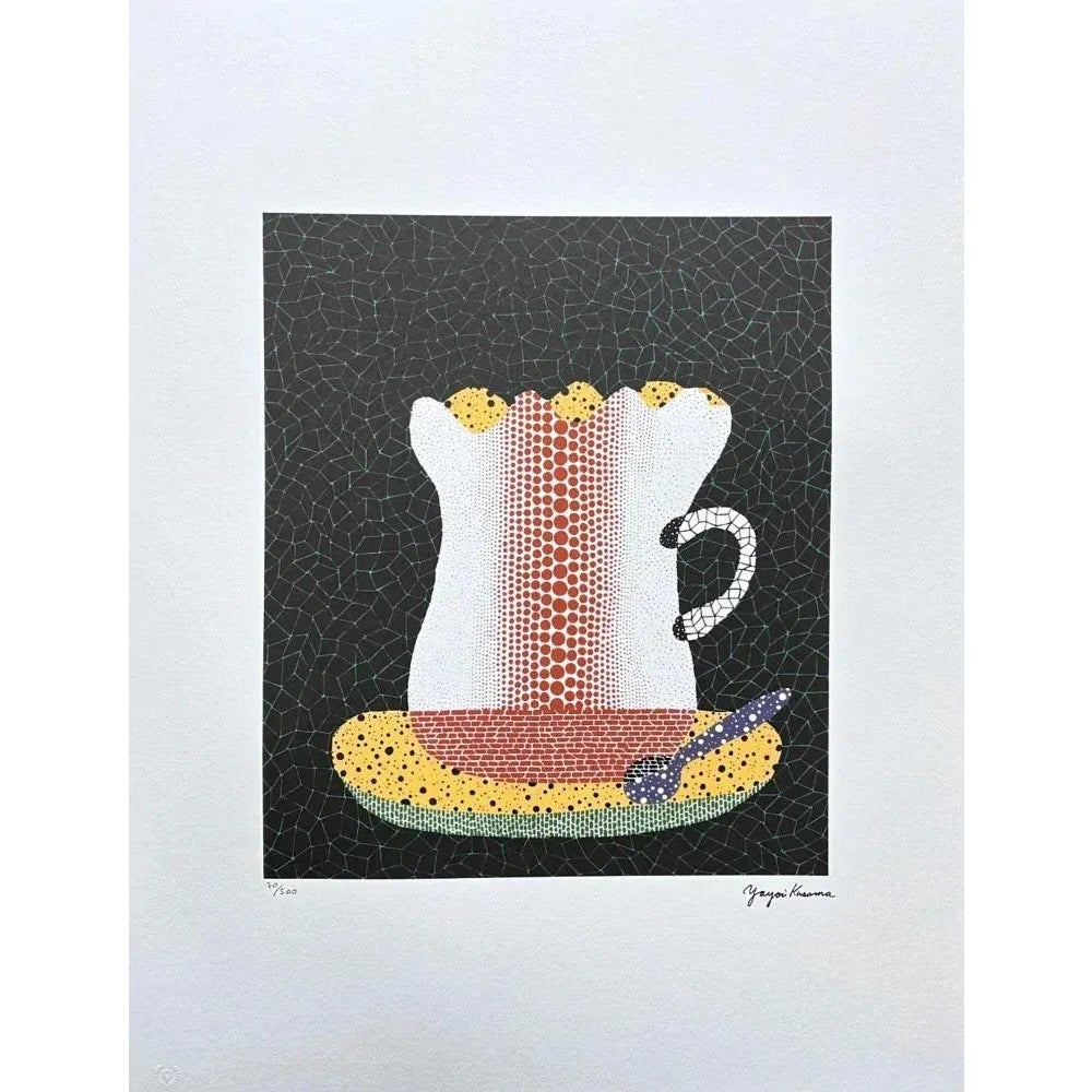 After Yayoi Kusama, Coffee Cup, Lithograph, 1980s | Chairish