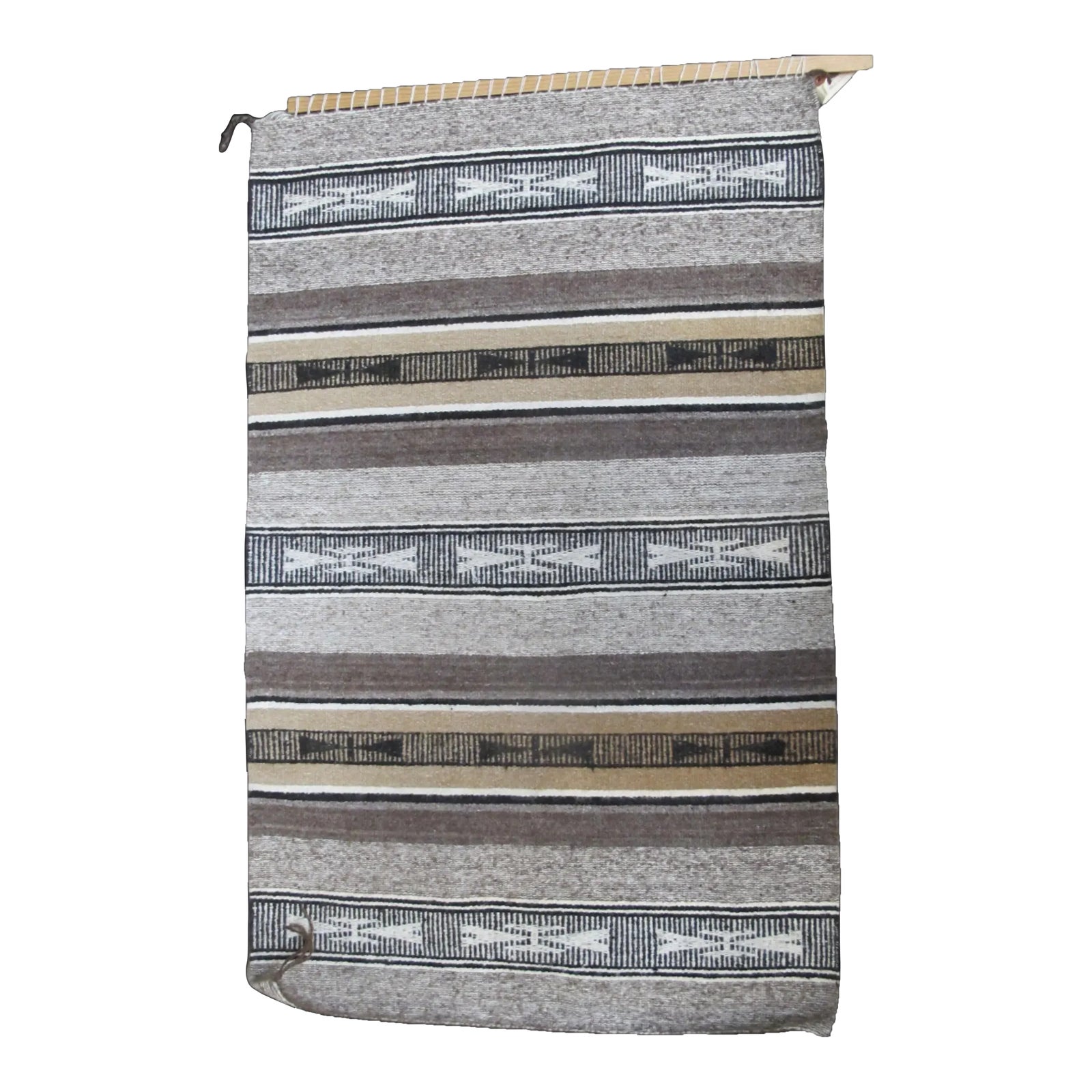 Daisy Arviso Navajo Native American Wide Ruins Earthy Striped Woven Rug ...