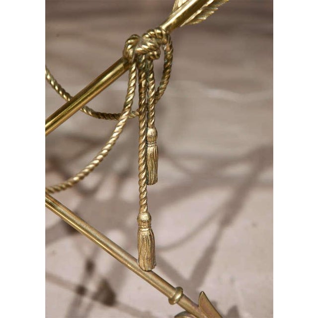Glass Top Bronze Base End Table Attributed Jansen | Chairish