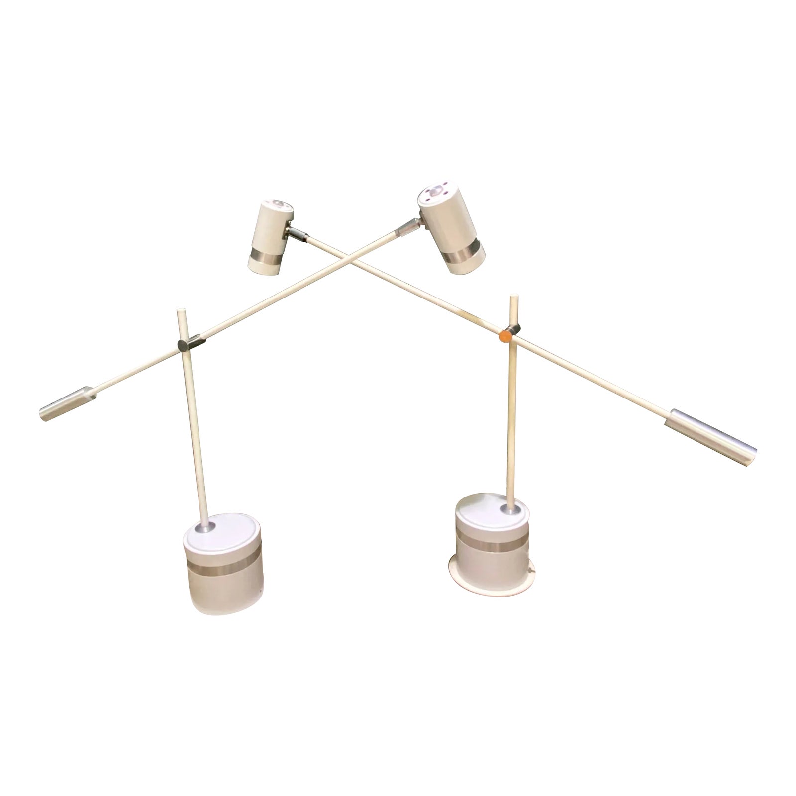 1980s Frandsen Counter Balance Halogen Task Lamps in White With Chrome ...