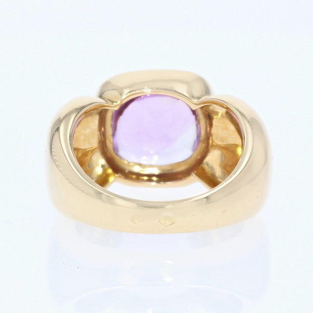 French Modern 3.60 Cartas Amethyst 18 Karat Yellow Gold Bangle Ring ...