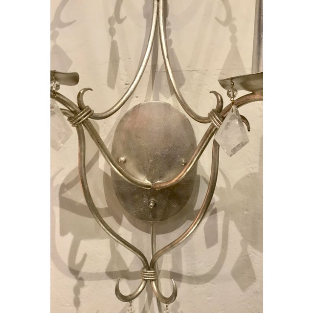 Currey & Co. Modern Boho Chic Rock Crystal Perrin Wall Sconces Pair ...