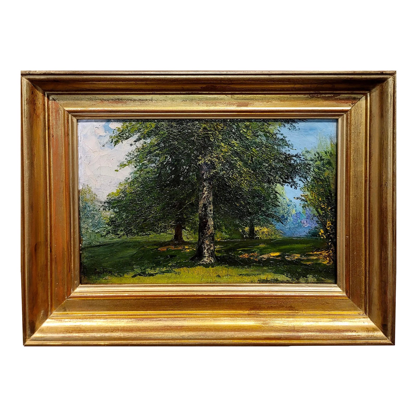Patty Prather Thum- Kentucky Coffeetrees Landscape-19th Century Oil ...