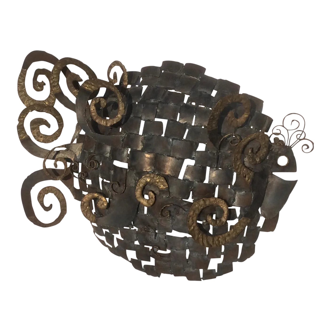 Large Metal Fish Wall Sculpture | Chairish