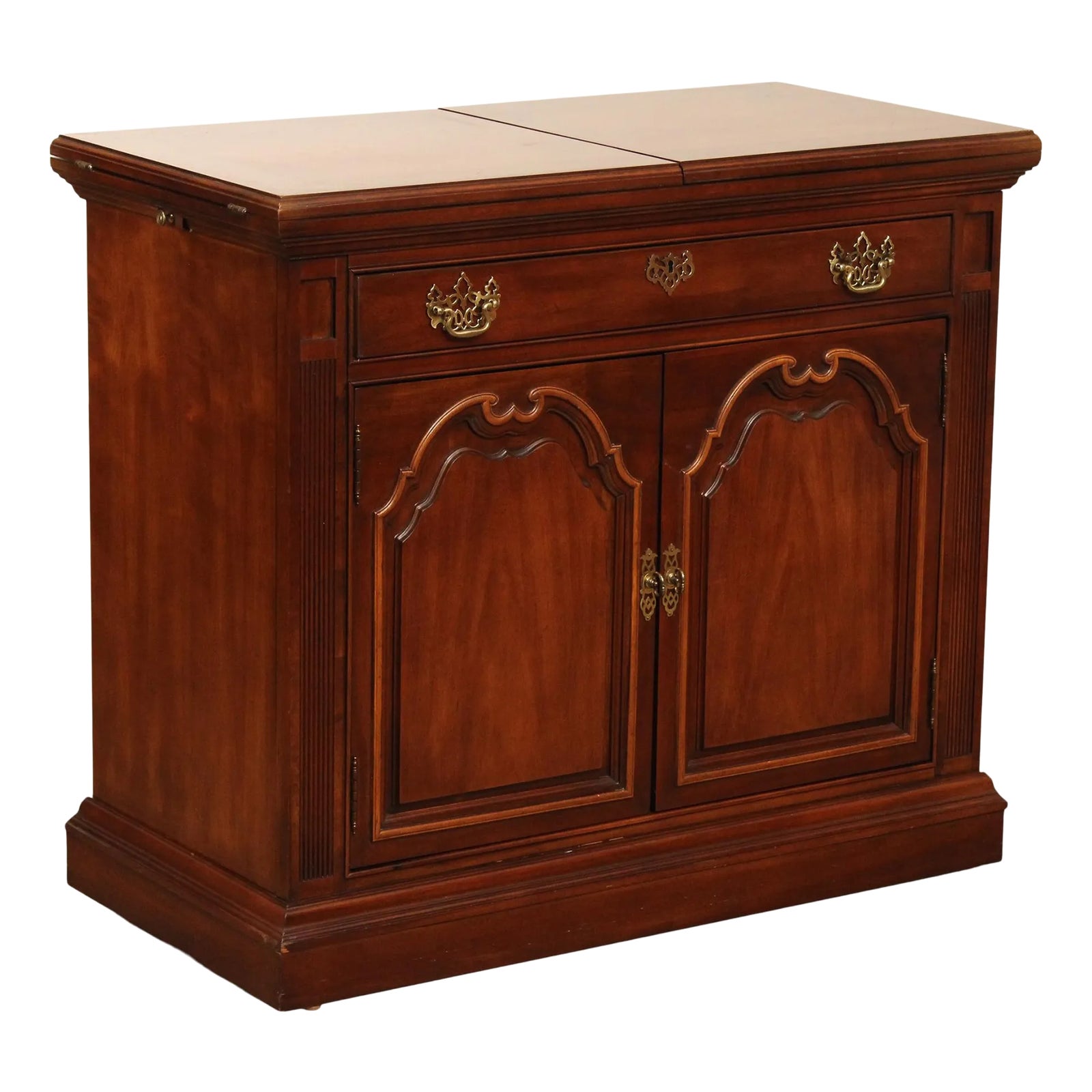 Thomasville Georgian Style Cherry Flip Top Server | Chairish