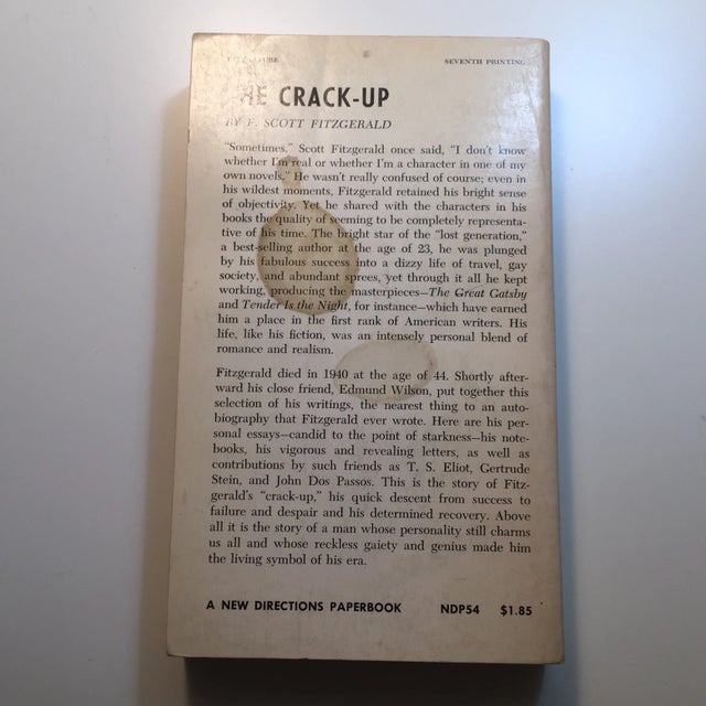 "The Crack Up" Classic Soft Cover Book by F. Scott Fitzgerald | Chairish