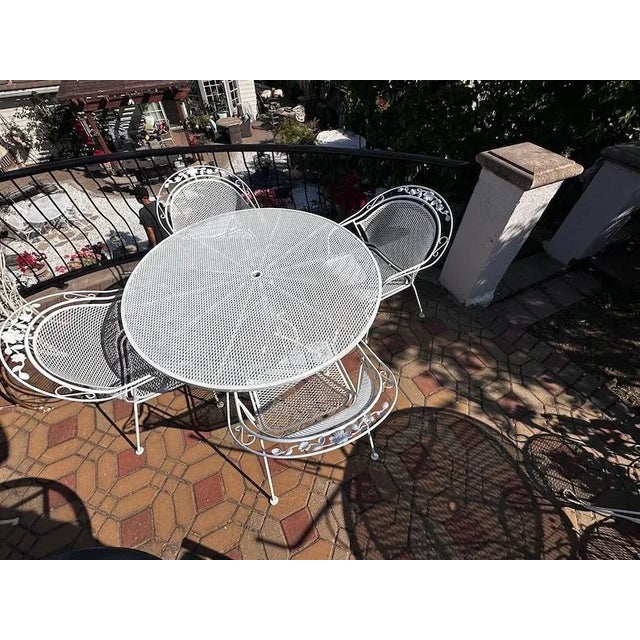 1960s Vintage Meadowcraft Table with 4 Barrel Back Armchairs Patio Set ...