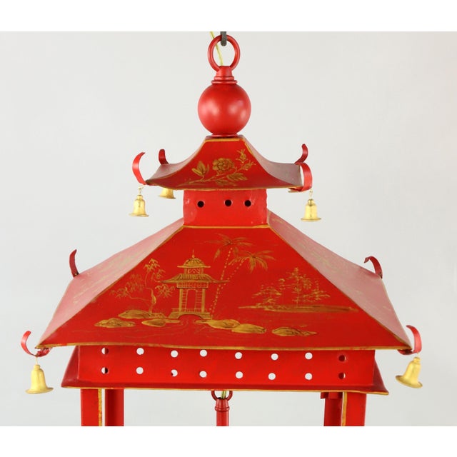 Chinoiseries Two-Tiers Pagoda Ceiling Chandelier. | Chairish