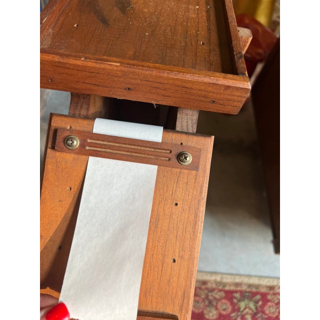 1950s Antique Notes Wooden Holder Side Table | Chairish