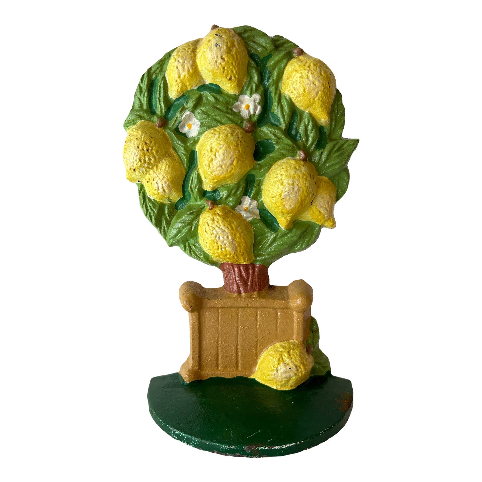 Vintage Cast Iron Lemon Tree Doorstop | Chairish