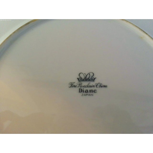1980s Diane Blue Silver Floral Dinner Plates, Set of 8 | Chairish