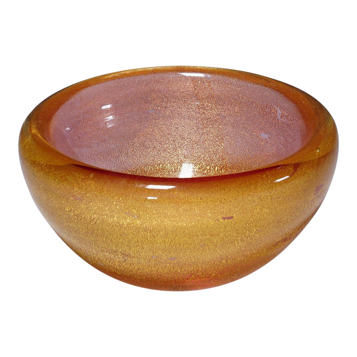 Seguso Sommerso Bowl With Gold Powder Murano Ca. 1950s | Chairish