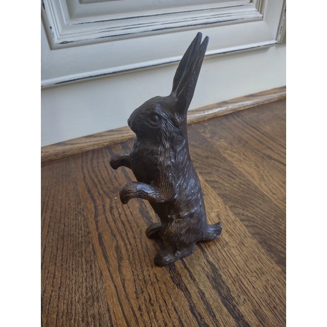 1980s Vintage Bronze Bunny Rabbit Sculpture | Chairish