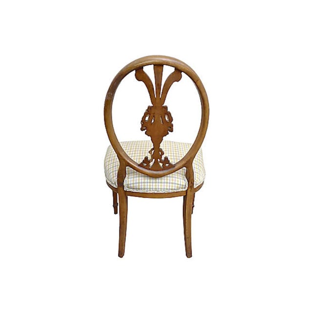 19th Century Antique Hand Painted Medallion Back Chair | Chairish