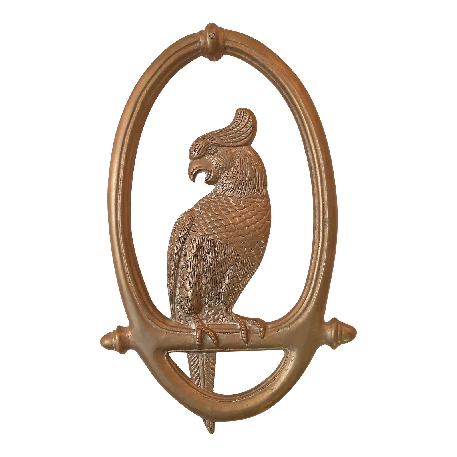 Vintage Art Deco Brass Parrot Bird Wall Art | Chairish
