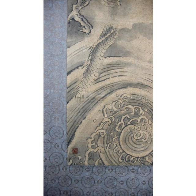 Early 20th Century Chinese Double Dragons Scroll | Chairish