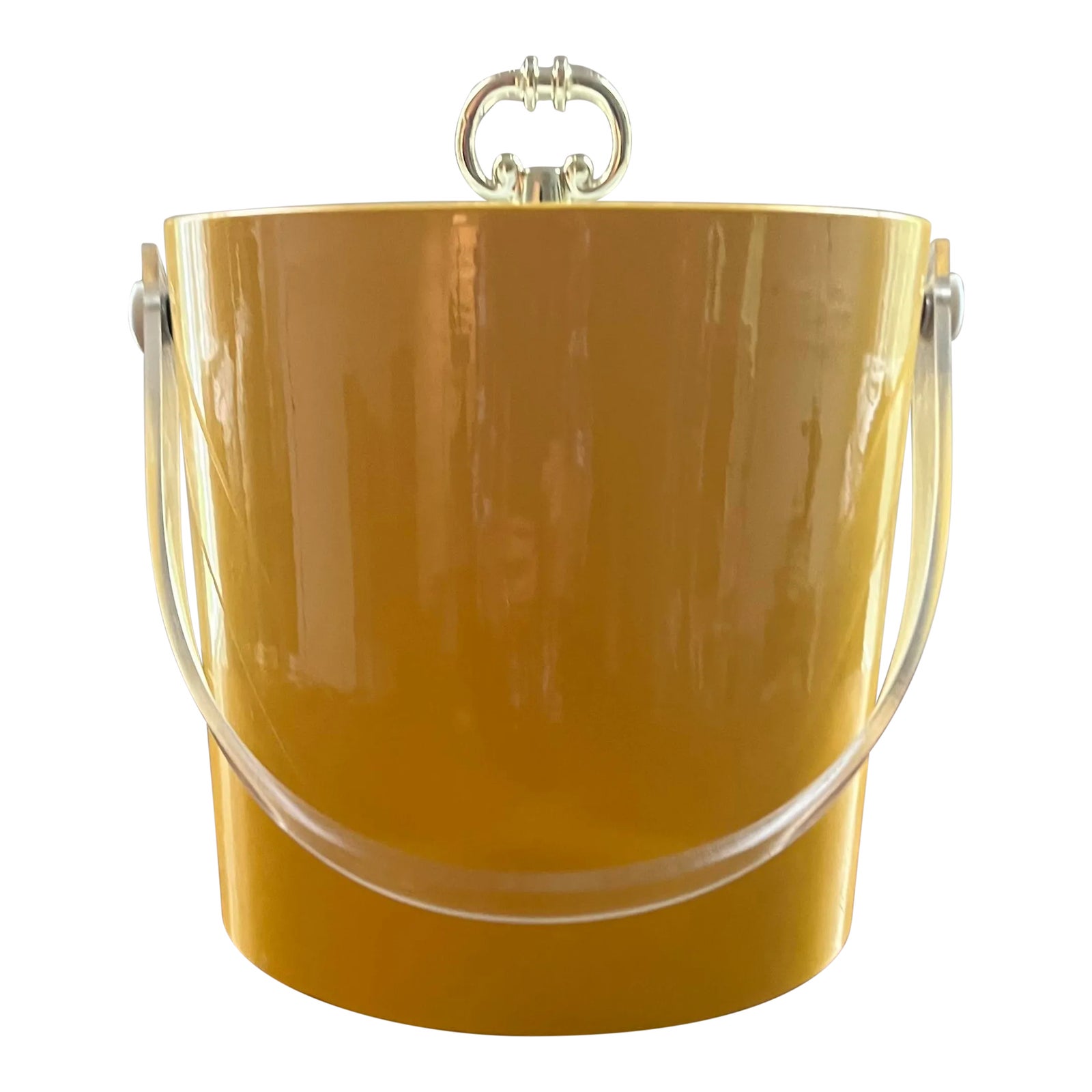 Vintage Mid-Century Yellow Ice Bucket | Chairish