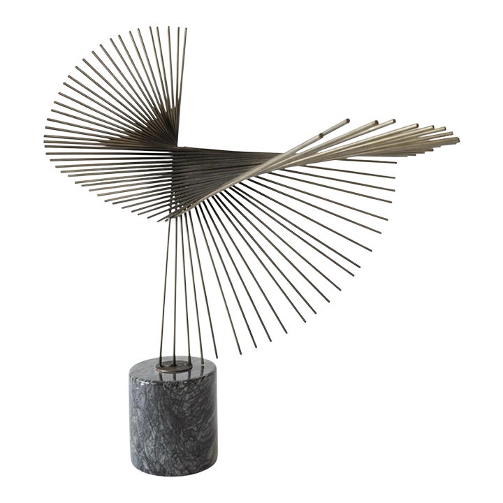 Mid-Century Kinetic Rod Sculpture on Marble Base Attributed to Curtis ...