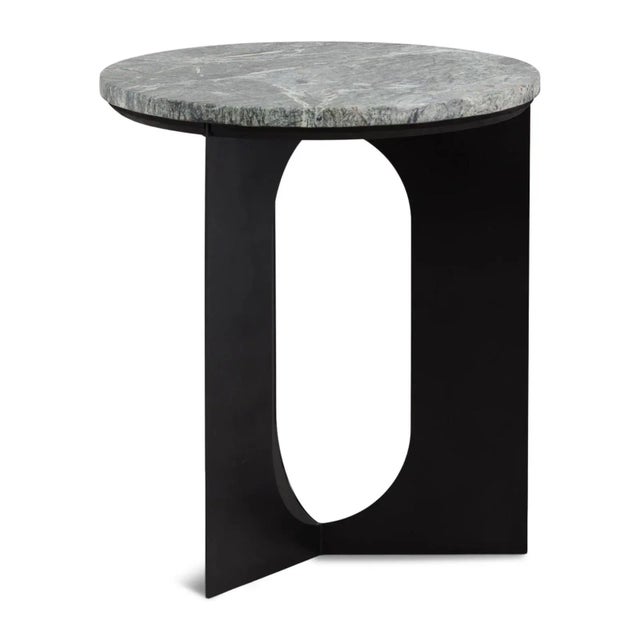 Taurus Marble & Iron Side Table | Chairish