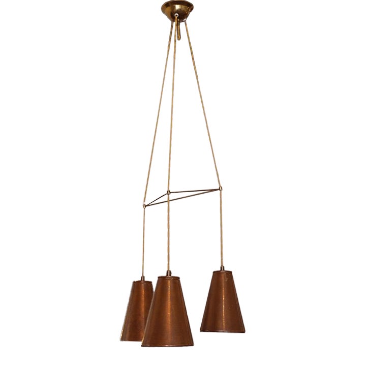 1950s Hans Jakobson Copper Ceiling Lamp | Chairish