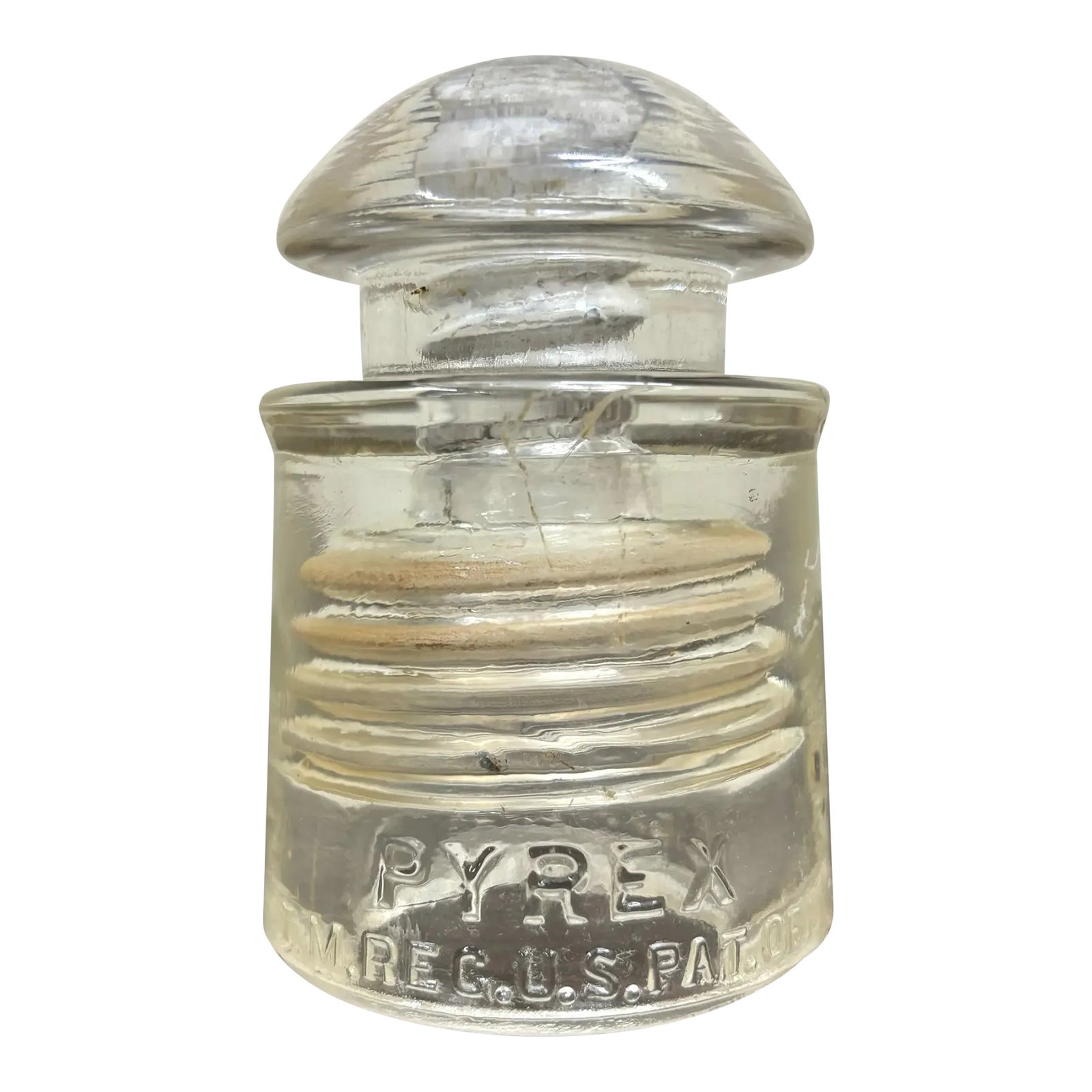 Vintage Pyrex Clear Glass Insulator | Chairish