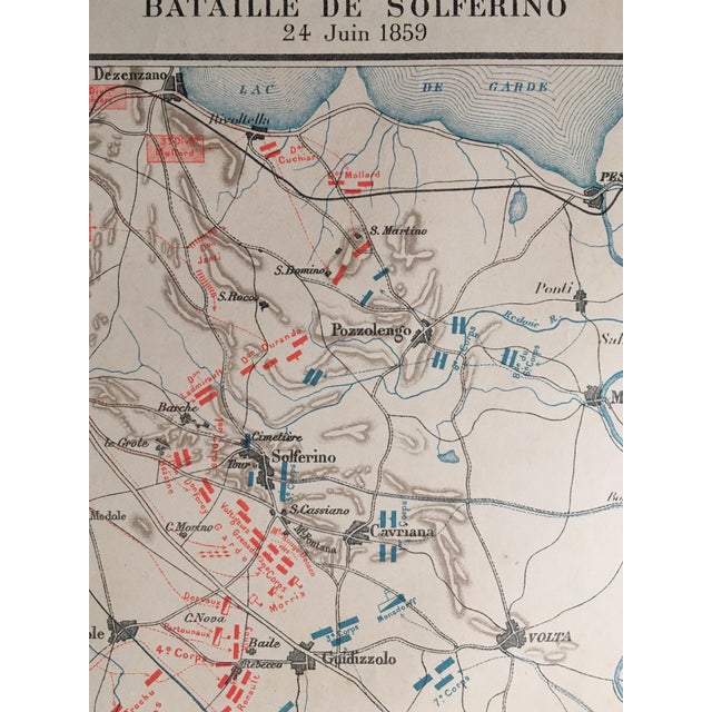 Battaille De Solferino 24 Juin 1859 Antique French Map (Matted) | Chairish