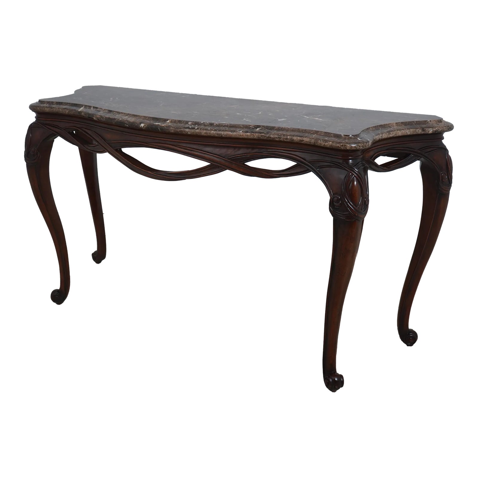 Henredon Marble Top French Art Nouveau Console Table | Chairish