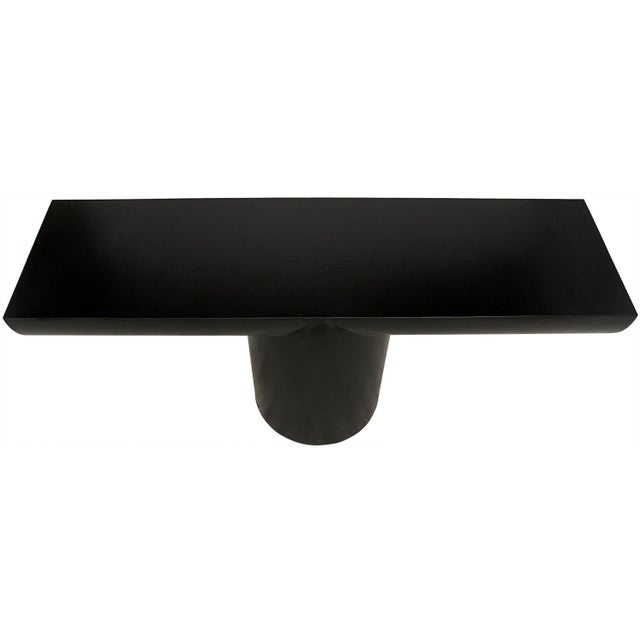 T-Shaped Console Table, Black Metal | Chairish