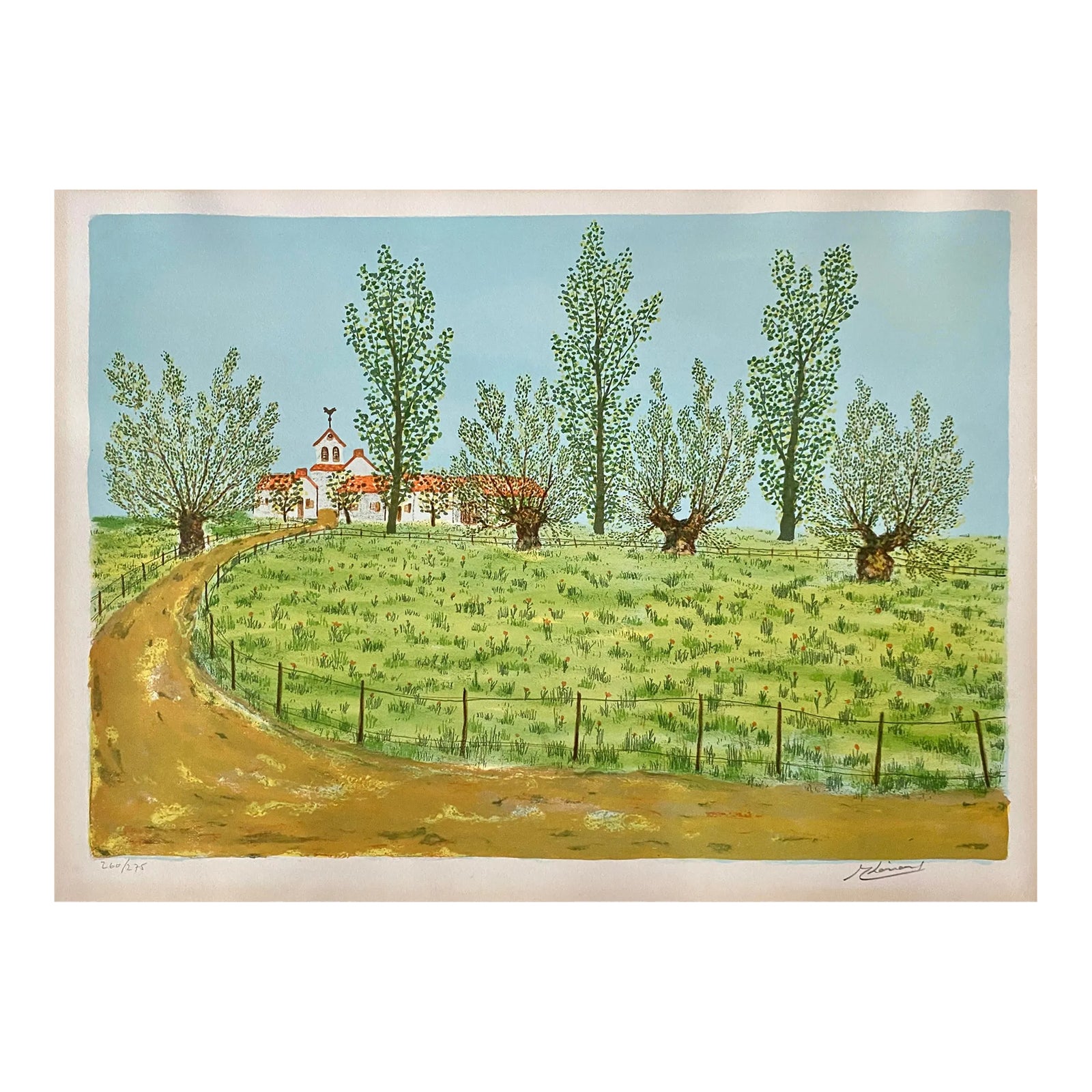 1960s Maurice Loirand French Landscape Lithograph | Chairish
