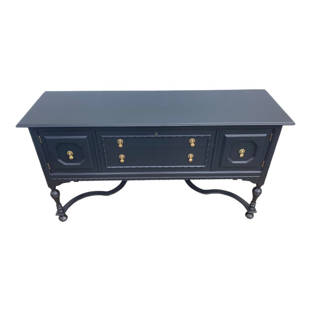 Vintage Black Sideboard | Chairish