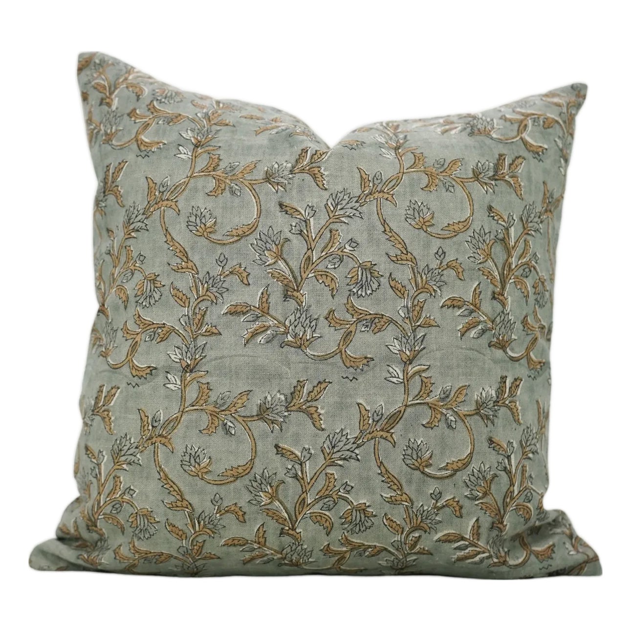 Fabdivine Handcrafted Block Print Cushion Cover 16x16 Inch Pure Linen ...