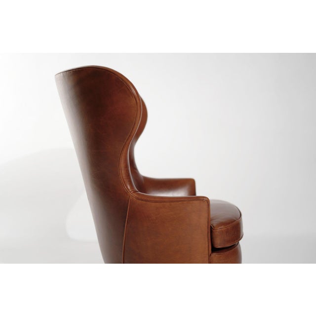 Vintage Wingback Chair in Cognac Leather, Circa 1950s | Chairish