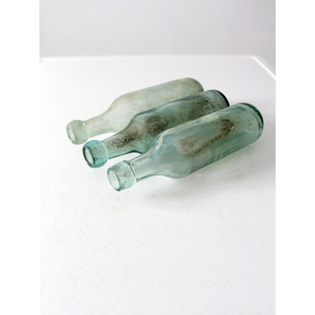 Antique Round Bottom Bottles - Set of 3 | Chairish