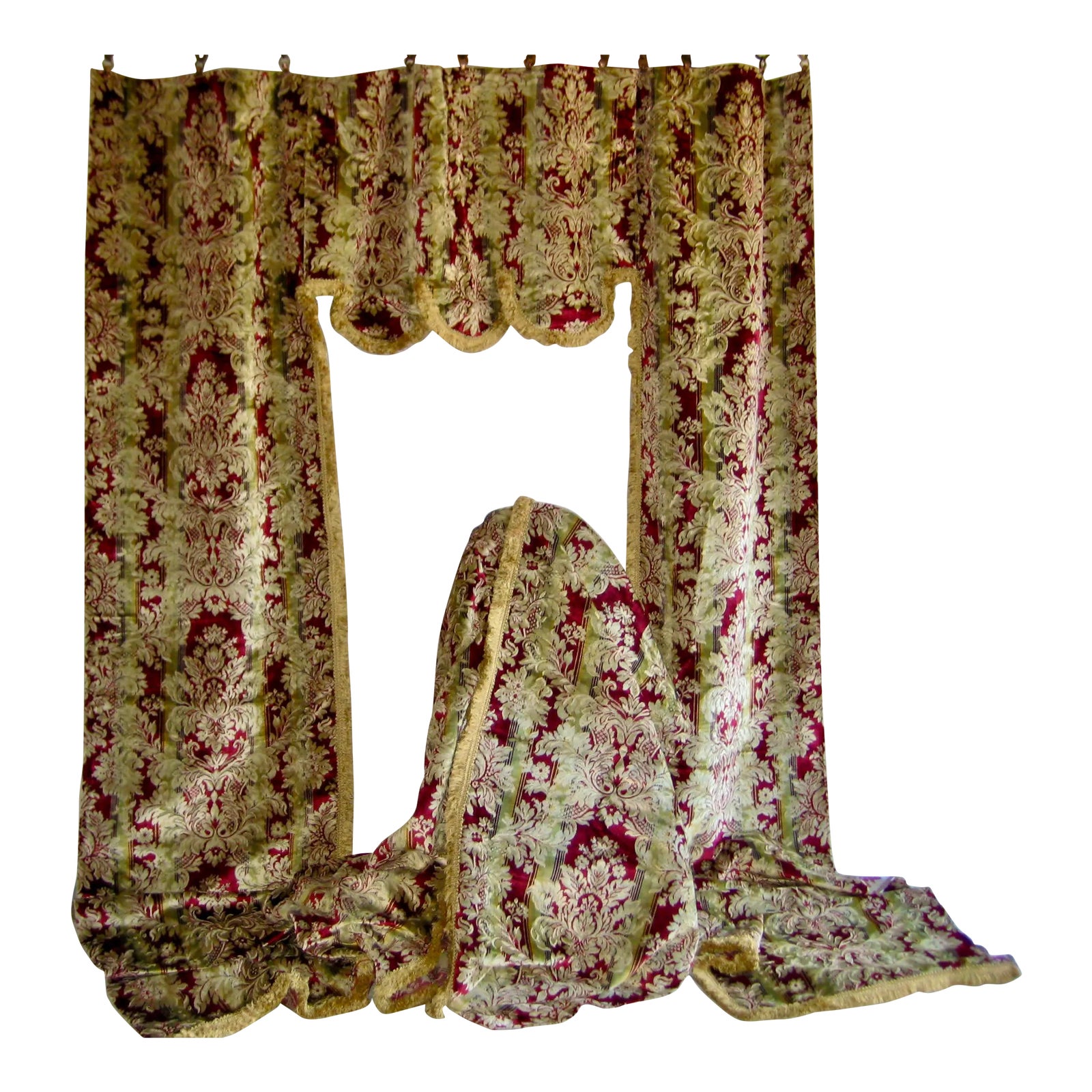 Late 19 Century Large Italian Velvet Venetian Drapes -Curtain Set of ...