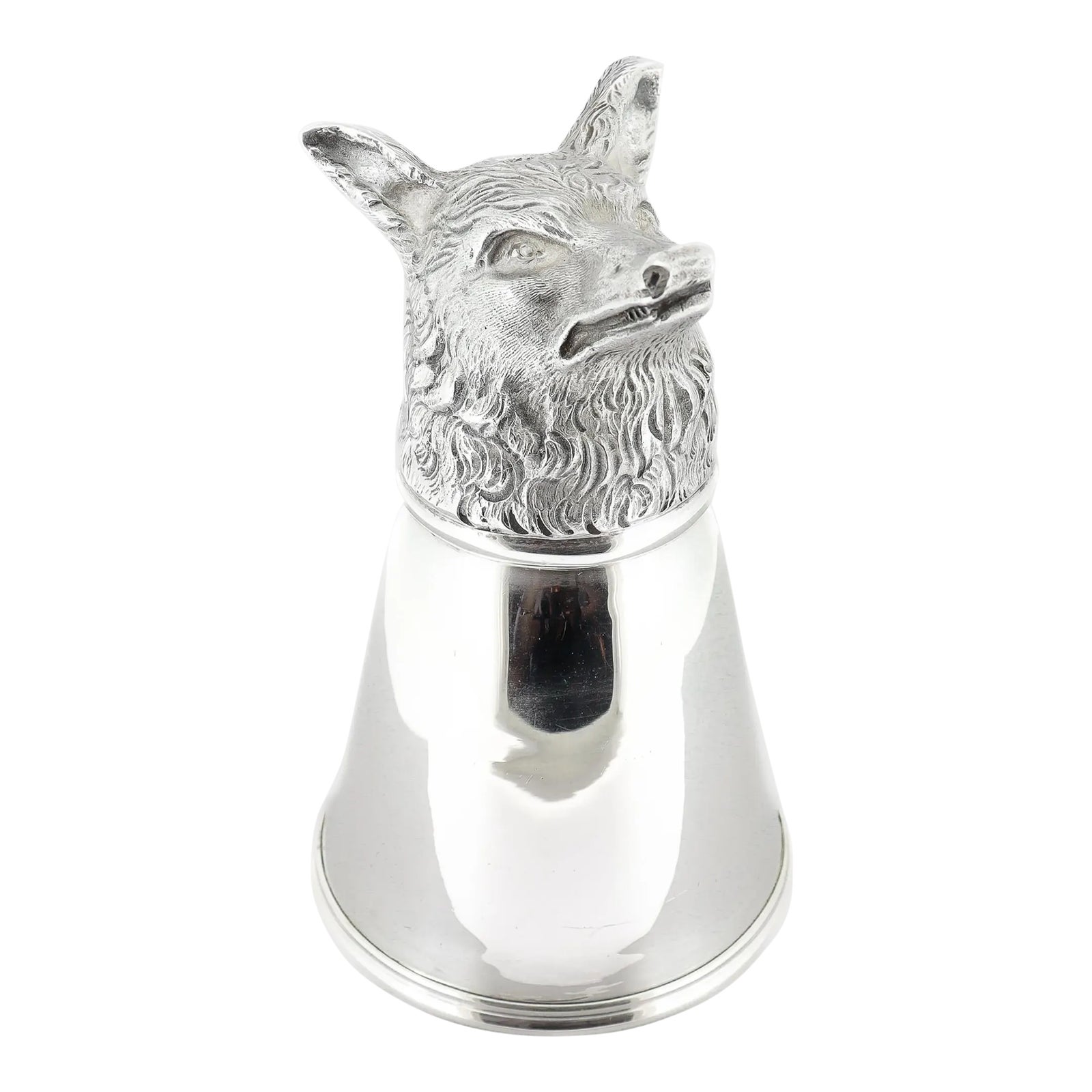 Antique j.e. Caldwell Sterling Silver Cup Hunting Fox Head Stirrup Cup ...