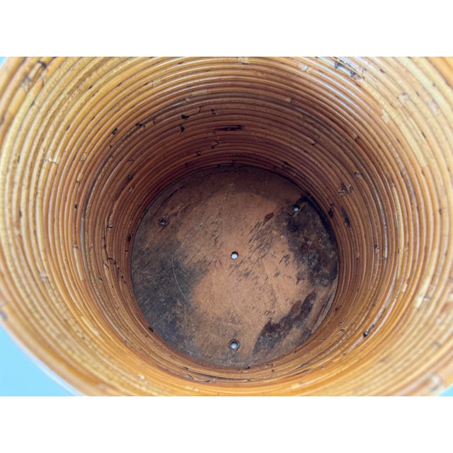 Vintage Italian Gabriella Crespi - Style Pencil Reed Rattan Planter ...