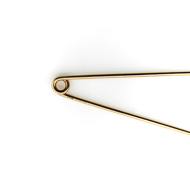 14k Gold Tiffany & Co. Retro Safety Pin Brooch | Chairish