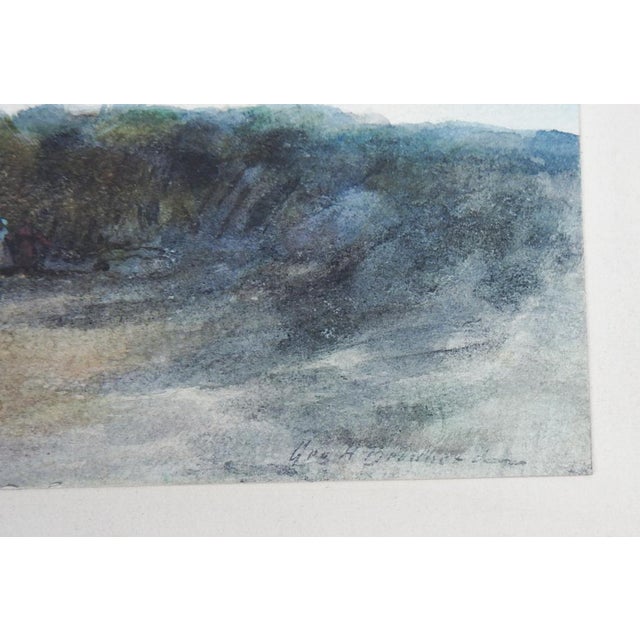 Late 19th Century East Coast Seaside Cliff Watercolor Painting | Chairish