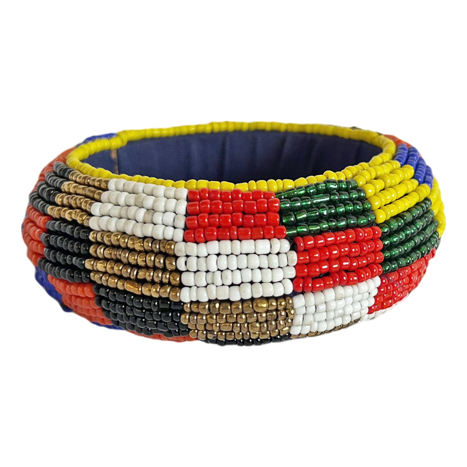 Vintage African Multi Color Beaded Arm Band Decorative Object | Chairish