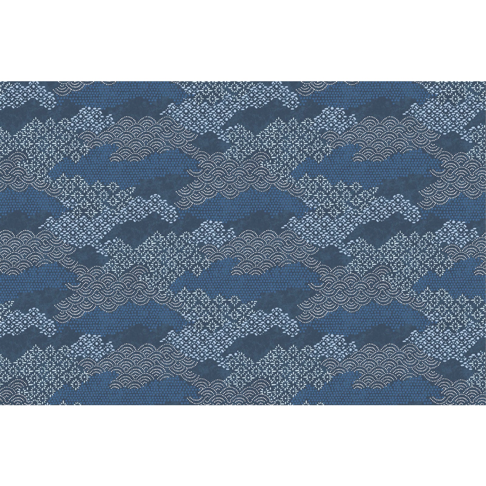 Shoal Bay Indigo Fabric by the Yard | Chairish