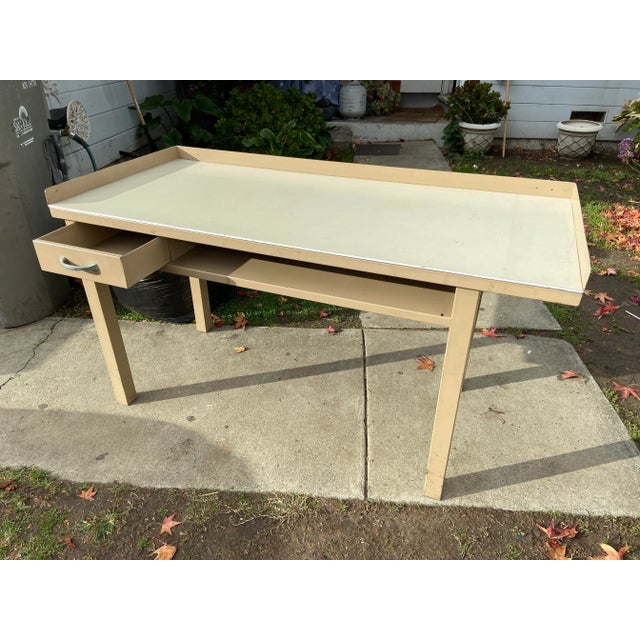 1980s Vintage Industrial Lab Metal Desk Table | Chairish