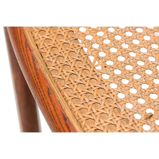 Ward Bennett American Mid-Century Steam Bent Ash and Cane Armchairs - a ...