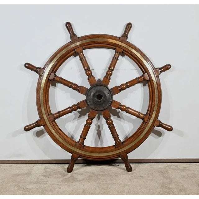 Teak Boat Wheel Bar | Chairish