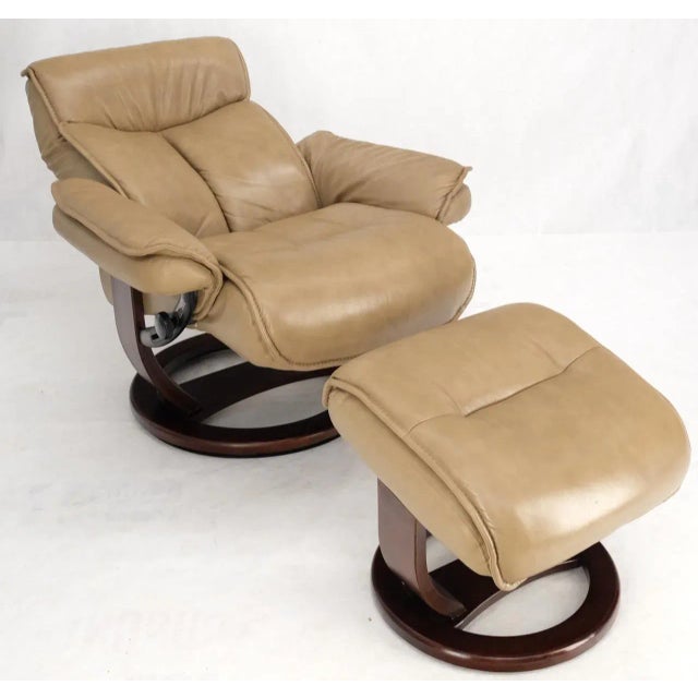Leather Reclining Chair & Ottoman by Thomasville - a Pair | Chairish