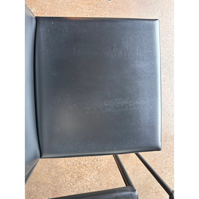 Calligaris Black Italian Leather Dining Chairs - Set of 8 | Chairish