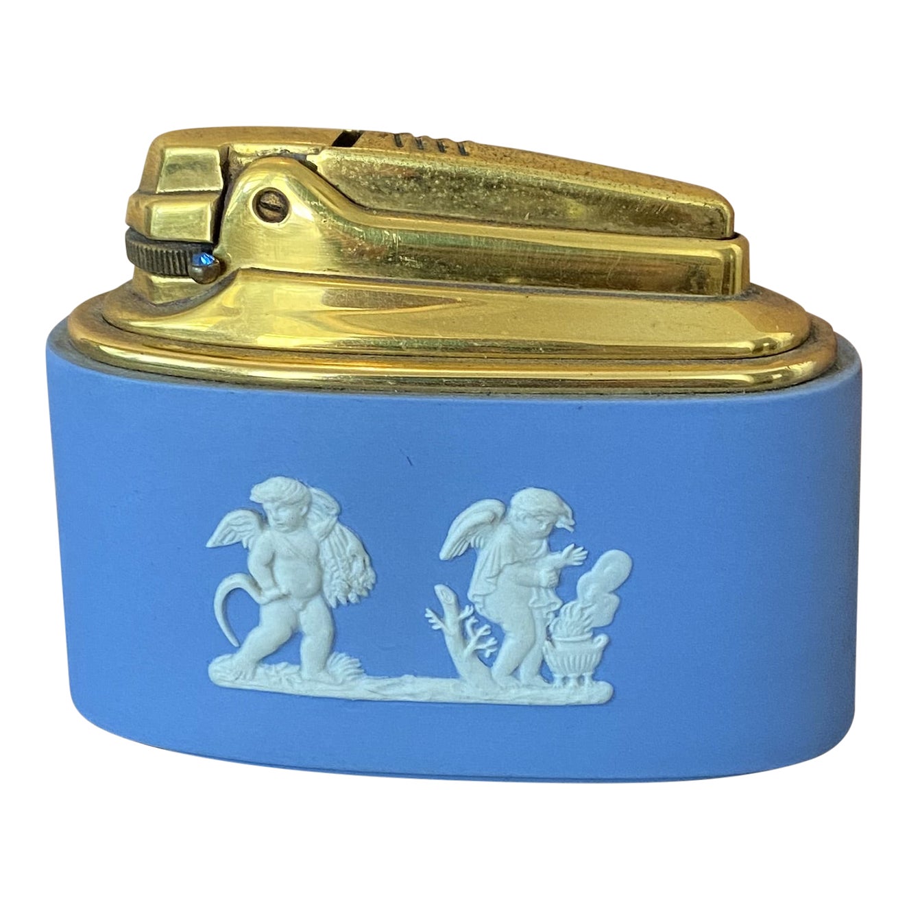 Mid 20th Century Vintage Wedgwood Blue Lighter With Cream Cherubs ...