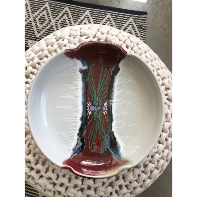 Original Signed Lisa Koch Studio Art Pottery Dish | Chairish